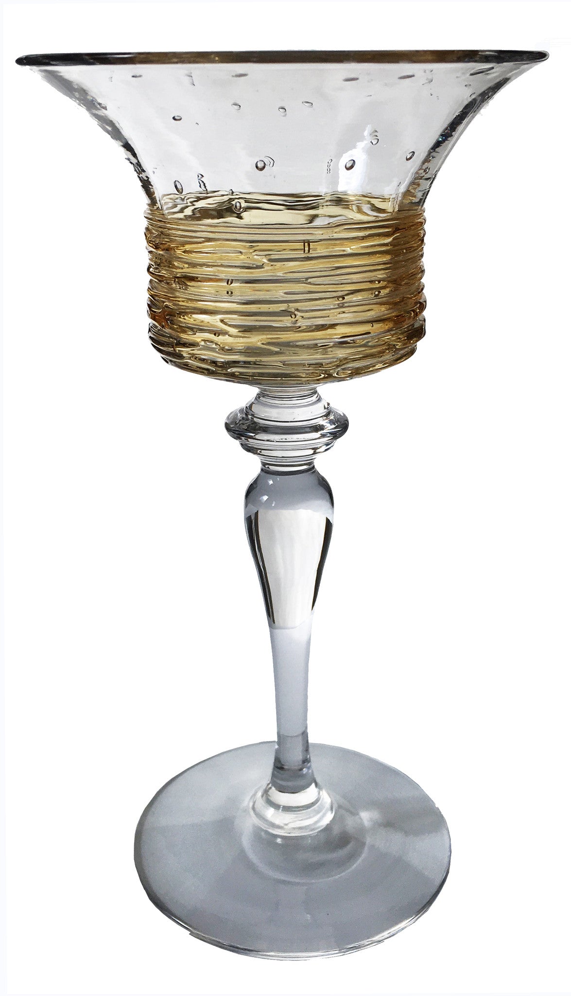 SOLD American H.C. Fry Glass Set of 14 Cordial Glasses with Gold Threa ...