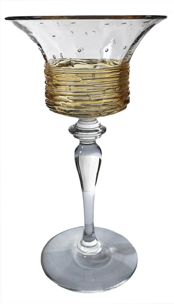 SOLD American H.C. Fry Glass Set of 14 Cordial Glasses with Gold Threa ...