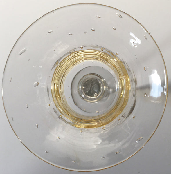 SOLD American H.C. Fry Glass Set of 14 Cordial Glasses with Gold Threa ...