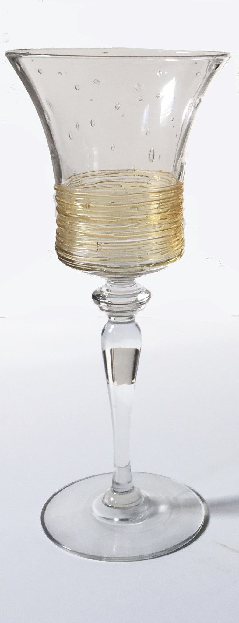 SOLD American H.C. Fry Glass Set of 16 Wine Glasses with Gold Threads ...