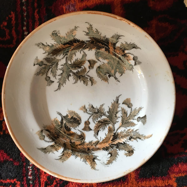 SOLD British Transferware Thistle Pattern Plates | Jill Fenichell, Inc.